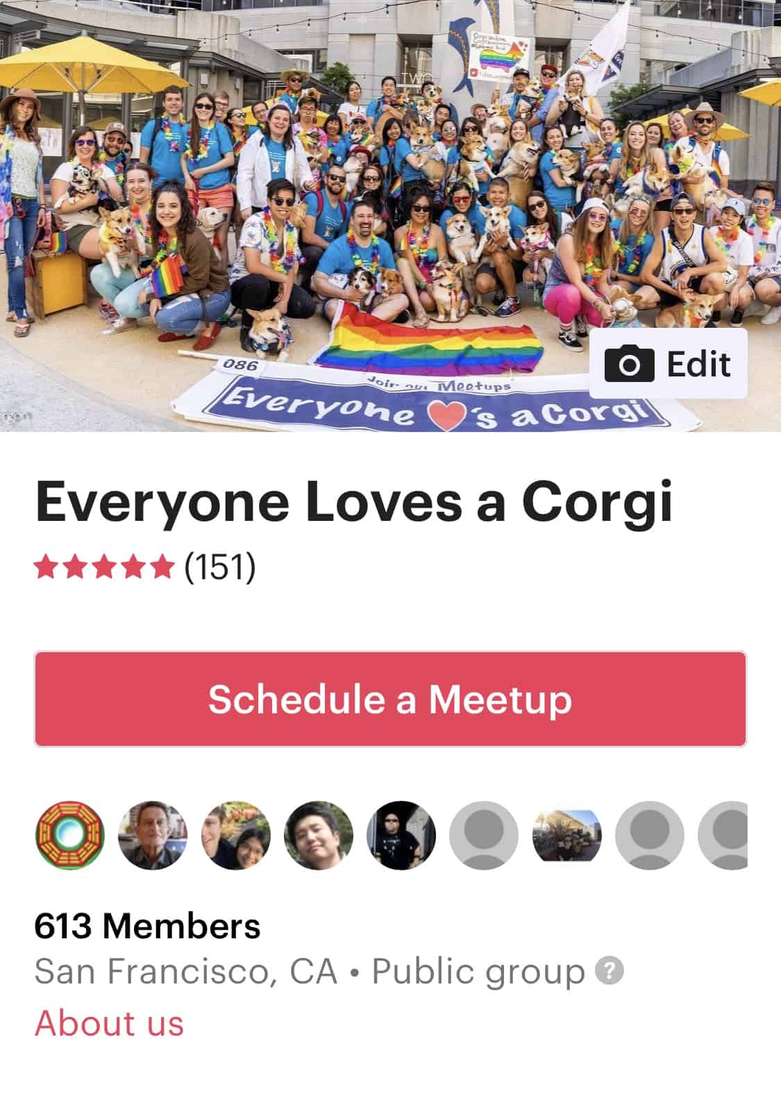 New feature on Meetup tracks ratings for your group…thanks for the 150 ...